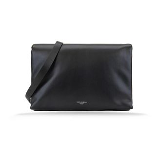 Dolce & Gabbana Magnetischer Leder-Clutch mit Knopf - - Bags - Herren - Schwarzk - ONE SIZE