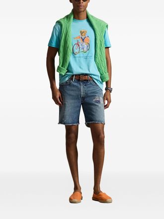 Polo Ralph Lauren Mens T-Shirt Polo Bear Light Blue Cotton T-Shirts And Polos