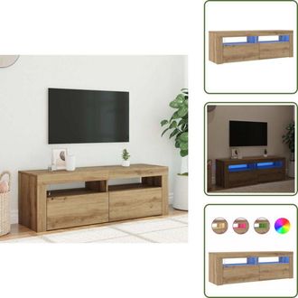 vidaXL Vidaxl - Meuble tv avec lumi&egrave;res led ch&ecirc;ne artisanal bois ding&eacute;nierie - Meuble tv - Meubles tv - Support tv - Meuble Hifi