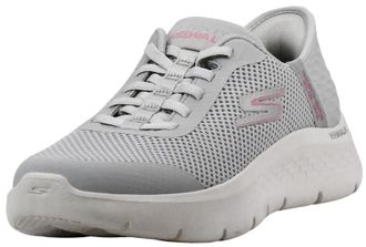 Skechers Go Walk Flex Hands Free Damen-Sneaker zum Reinschl&uuml;pfen ohne B&uuml;cken, mit gro&szlig;em Einstieg, grau / pink, 37 EU