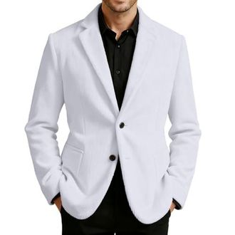 Generic Veste de costume en velours c&ocirc;tel&eacute; pour homme - Coupe ajust&eacute;e - &Eacute;l&eacute;gante veste de loisirs - Pour carnaval, f&ecirc;te, mariage - Vintage - Deux boutons, 002