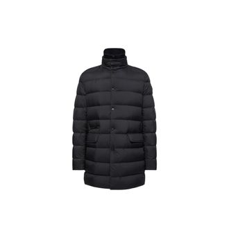 Moncler Moncler Lencoise Hooded Long Down Jacket, Men, Blue, Size: 1