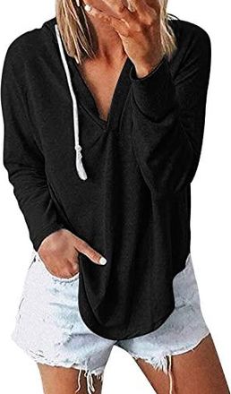 FNKDOR Chemise Femme Imprim&eacute; D&eacute;contract&eacute; Court Tee Dye Manches Haut Col V Tee Tunique Fleur Loose Fit C&ocirc;t&eacute; Blouse(Black, XXXL)