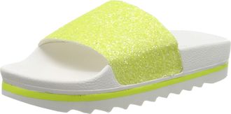 The White Brand Damen Glitter Matte Peeptoe Sandalen, Gelb (Neon Yellow Neon Yellow), 40 EU