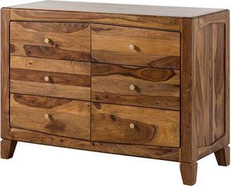 Massivmoebel24 Sideboard Sheesham 110x45x80 braun lackiert ANCONA 120