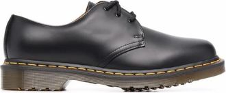 Dr. Martens Low Lace-Up Shoes In Smooth Black Leather - Gr. 36 (EU) - in Grau