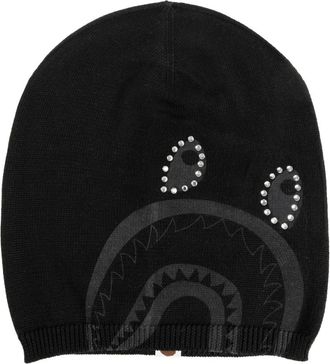 A Bathing Ape A Bathing Ape, Homme, Accessoires, Noir, Taille: ONE Size Crystal Shark Knit Cap