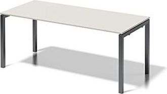 Bisley Cito Schreibtisch, 740 mm höhenfixes U-Gestell, Metall, Gw334 Dekor Grauweiß, Gestell Anthrazitgrau, 80 x 180 x 85 cm