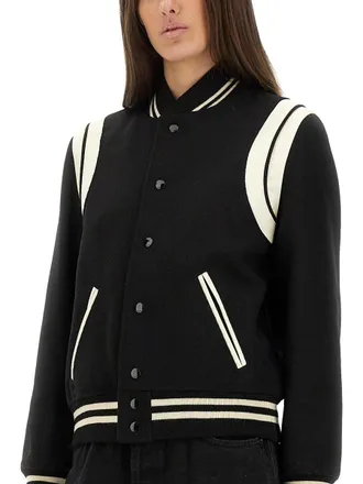 Saint Laurent Wool Teddy Jacket - Black