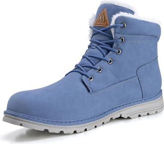 Mishansha Homme Femme Bottes Hiver Randonn&eacute;e Chaussures Bottes de Neige Chaudes Fourrure Bottine, Bleu Ciel 41