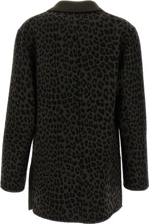 P.A.R.O.S.H. Leopard Print Wool Blazer - Black