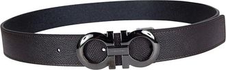Ferragamo Homme, Accessoires, Noir, Taille: 105 CM Reversible Gancini Leather Belt