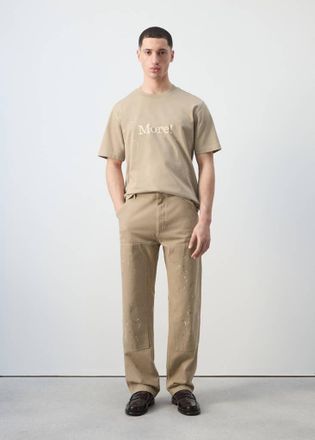 Mango T-shirt 100 % coton imprim&eacute; beige - Homme - XXL - MANGO MAN