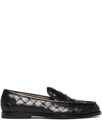 Scarosso mocassins en cuir tress&eacute; - Noir