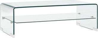 vidaXL Couchtisch Transparent 98&times;45&times;31 cm Hartglas vidaXL