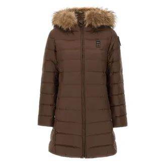 Blauer Kristin Langer Daunenmantel - - Jackets - Damen - Braun - S