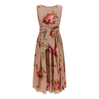Dolce & Gabbana Femme, Robes, Rose, Taille: 44 FR Rose Bouquet-print Sheath Dress