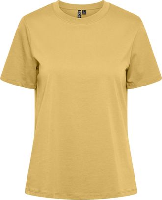 Pieces Damen Pcria Ss Solid Tee Noos Bc, Gelb,XS