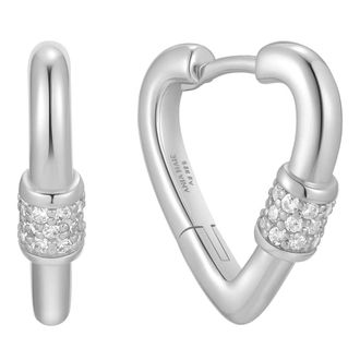 Ania Haie Ohrringe - 925er Sterlingsilber Heart Huggies - Gr. unisize - in Silber - f&uuml;r Damen