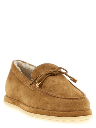 Tod's Shearling-Lined Suede Slipper - Camel