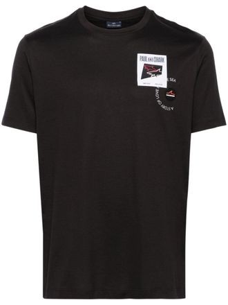 Paul & Shark t-shirt en coton à patch logo - Noir