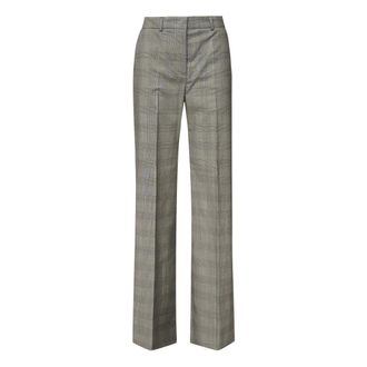 Sportmax Graue Wolltwillhose mit Prince of Wales Design - - Trousers - Damen - Grau - M