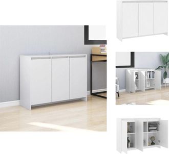 vidaXL Vidaxl - Buffet Blanc 102x33x75 cm Bois dingénierie - Buffet Blanc - Meuble Rangement - Commode - Armoire - Mobilier Salle à Manger