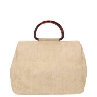 Chanel Raffia CC Top Handle Bag