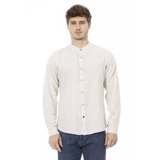 Baldinini Homme, Chemises, Blanc, Taille: S Chemise Regular Fit Col Mandarin