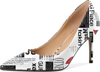 EDEFS Escarpins Prêts pour Mariage pour Femmes À Enfiler Talons Hauts de 3 Pouces avec Bout Pointu Aiguilles Lèvres Rouges EU39