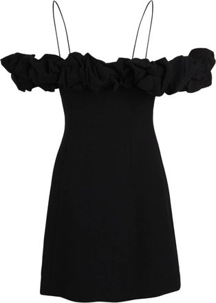 Rotate Rotate Birger Christensen, Femme, Robes, Noir, Taille: 38 FR Mini-robe en crêpe à volants