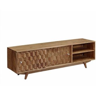 Massivmoebel24 TV-Board Akazie 145x35x45 natur lackiert mosayk 101