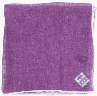 Corneliani Solid Color Linen Pocket Square with Contrasting Edge size Unica