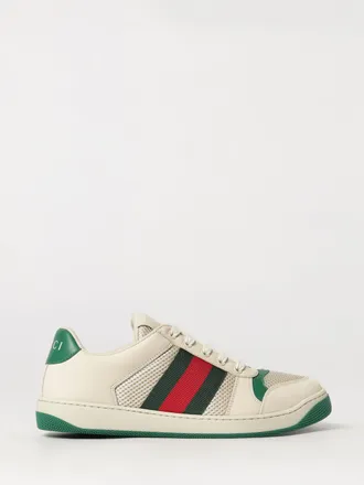 Gucci Baskets Screener en mesh et daim avec bande Web