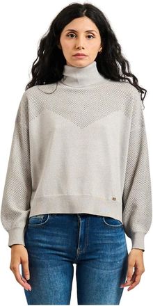 Gaudì Femme, Pulls, Gris, Taille: 36 FR Pull col roulé gris avec fil lurex
