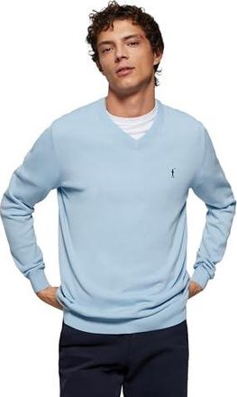 Polo Club Pull Basique pour Homme avec Col V avec Logo 100% Coton - Pull dhiver