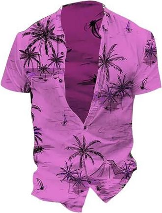 Generic Chemises hawaïennes pour hommes, chemises à manches courtes pour hommes, chemises tropicales, vacances, plage, plage, vacances, plage, fête, fantaisie