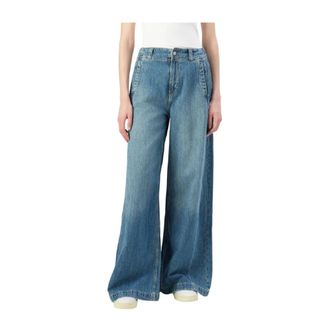 Pepe Jeans London Weite Bein Denim Hose Trendy Stil - - Jeans - Damen - Blau - W28 L32