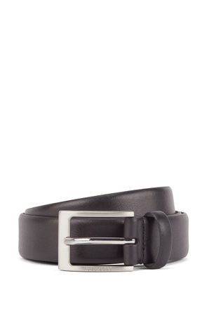 HUGO BOSS BOSS Herren Brondon G&uuml;rtel aus Nappaleder mit Logo-Gravur an der Dornschlie&szlig;e Schwarz 90