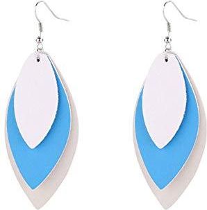 Generic Feuille de Cuir PU Triple Couche Boh&ecirc;me d&eacute;claration Boucles doreilles Pendantes pour Les Femmes Noir Rose Blanc tr&egrave;s Pratique et populaireOp&eacute;ration Fa