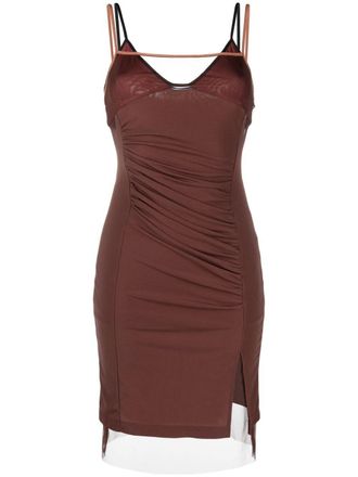 Helmut Lang Drapiertes Minikleid - Braun