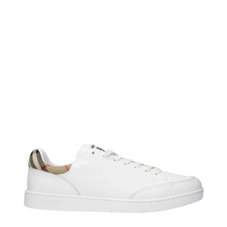 Burberry Hommes Baskets Blanc/Sable Cuir