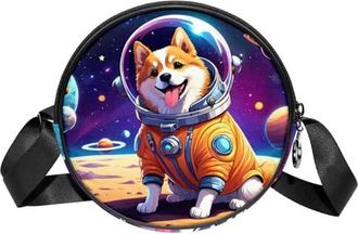 Generic Sac &agrave; bandouli&egrave;re rond pour femme, petit sac &agrave; bandouli&egrave;re avec fermeture &eacute;clair et bretelles r&eacute;glables style d&eacute;contract&eacute; pour femmes et filles