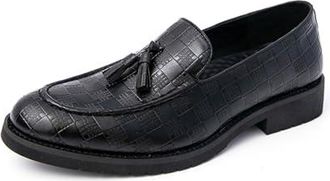 Minitoo Mocassins dété confortables pour homme avec pompon, Y6205 Noir, 39 EU