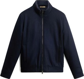 Woolrich Homme, Sweatshirts et sweats &agrave; capuche, Bleu, Taille: M Knitted Woollewis Bomber Woou2024