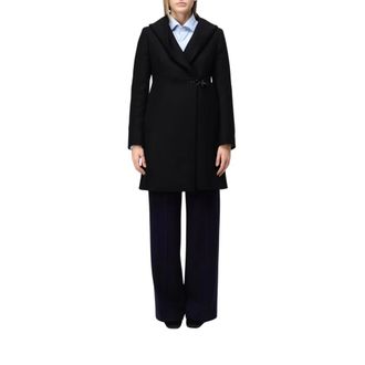 Fay Manteau &agrave; capuche en laine vierge et cachemire m&eacute;lang&eacute;s - Femme - Manteaux - Noir - Taille: 42 FR