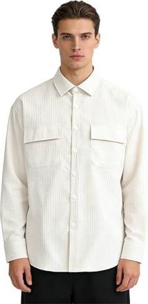 Generic Chemise &agrave; manches longues pour homme avec poches, chemise boutonn&eacute;e textur&eacute;e, chemise de travail, chemise de randonn&eacute;e, de voyage, haut confortable et