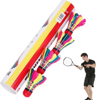 Generic Badmintonball, Badmintonb&auml;llen, Badmintonb&auml;lle mit Federn, Badmintonball mit rotem Kopf, nat&uuml;rliche Federb&auml;lle f&uuml;r drinnen und drau&szlig;en