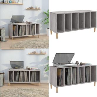 vidaXL Plattenschrank Grau Sonoma-Eiche 100x38x48 cm Holzwerkstoff - Plattenspeicher - Vinylregal - Schallplattenaufbewahrung - Wohnzimmerschrank