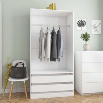 vidaXL Vidaxl - Garde-robe Blanc 100x50x200 cm Bois ding&eacute;nierie